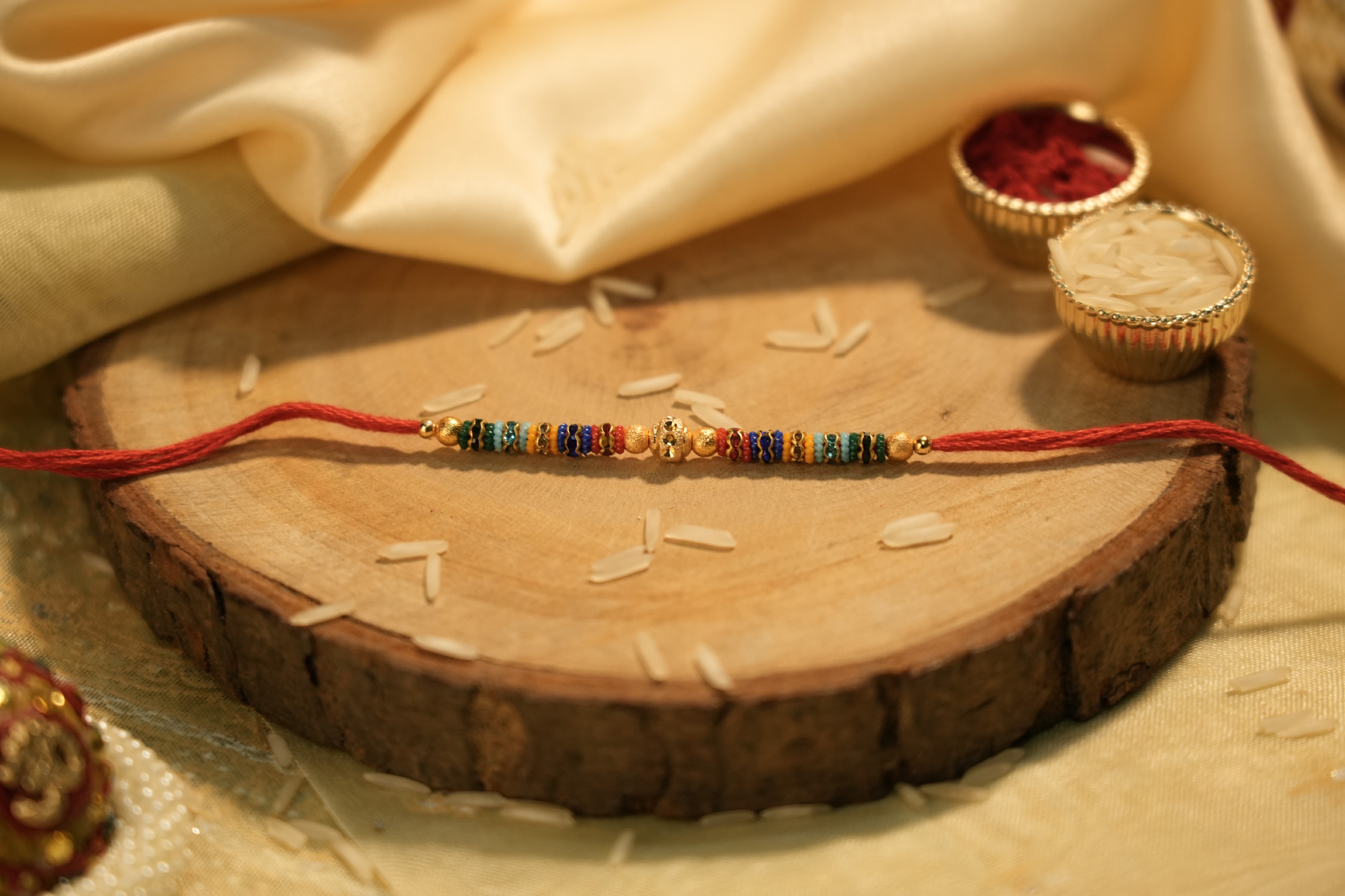 Colorful Fancy Rakhi With Beads, Rakhdi.com - Your Online Rakhdi Store